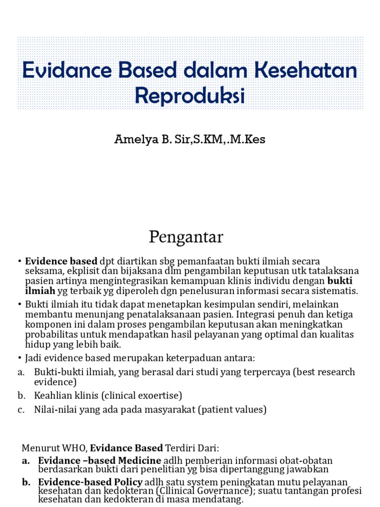 Evidance Based Kespo | PDF | Sains & Matematika