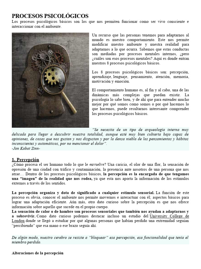 Procesos Mentales Pdf Las Emociones Aprendizaje