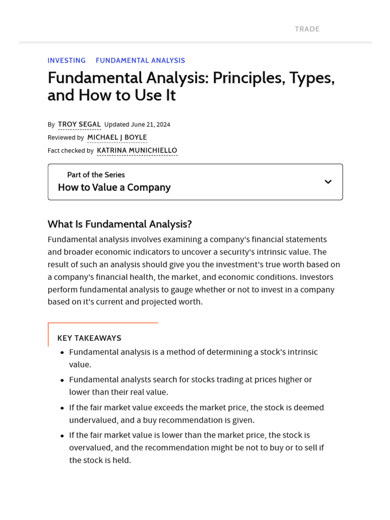 Fundamental Analysis | PDF | Valuation (Finance) | Investing
