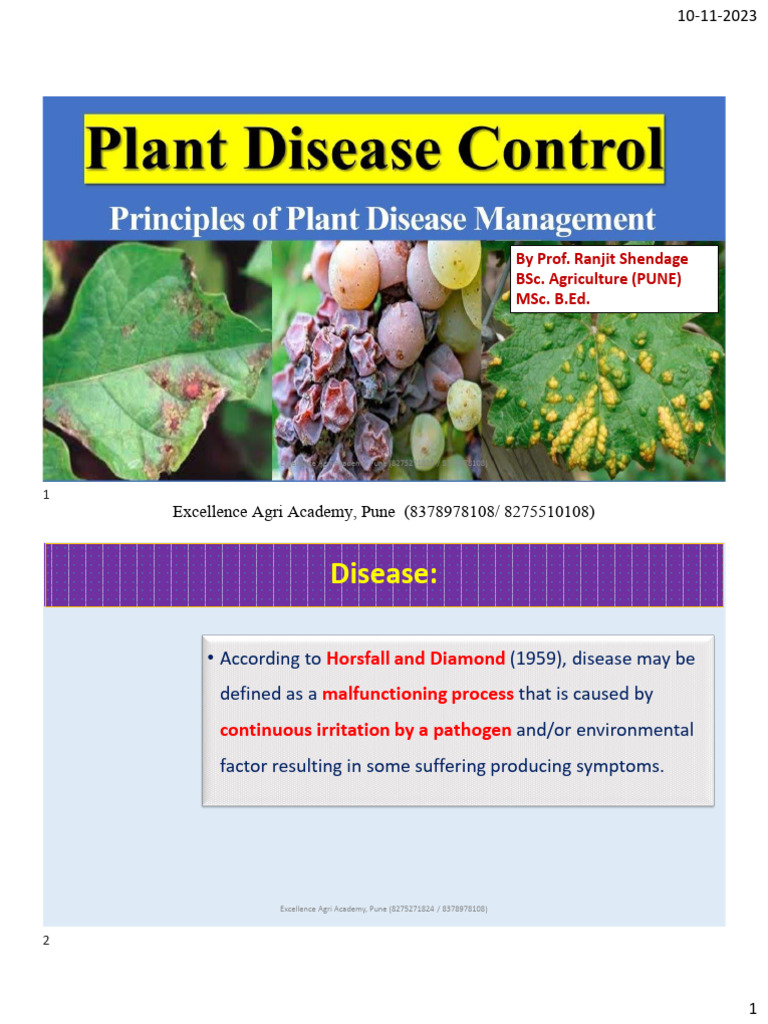 3.5) Principles of Disease Control (Excellence AGri) | PDF | Parasitism ...