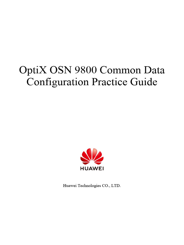OptiX OSN 9800 Common Data Configuration | PDF | Optical Fiber | Computer Network