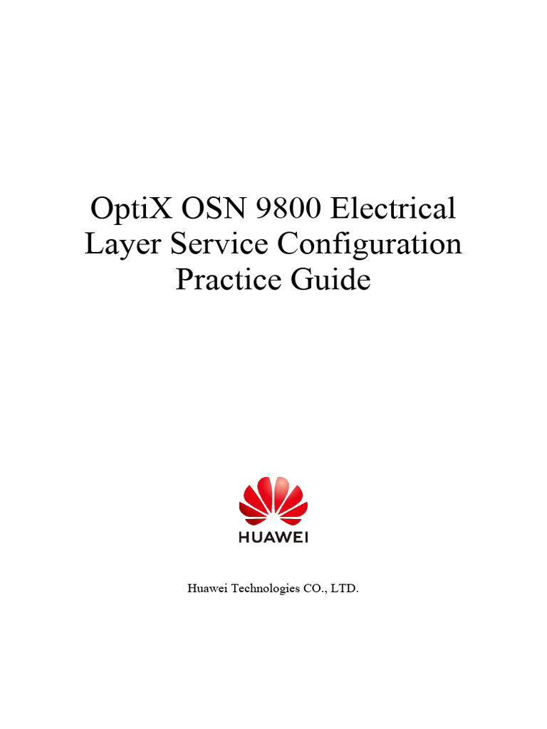 OptiX OSN 9800 Electrical Layer Service Configuration | PDF | Wavelength Division Multiplexing ...