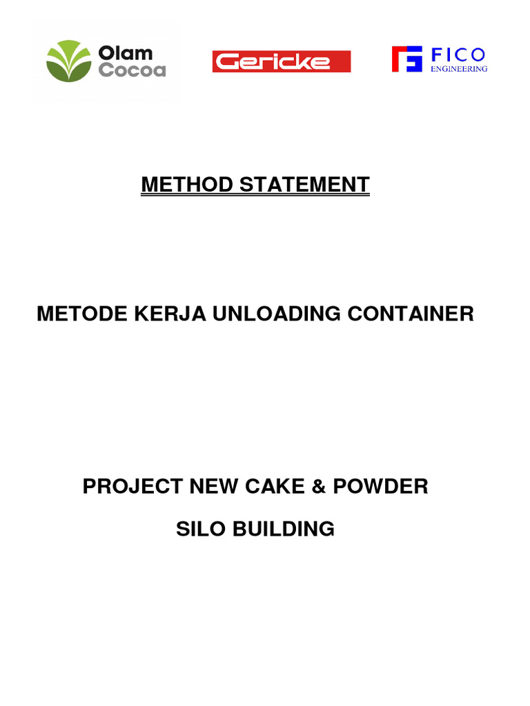 Metode Pekerjaan Unloading Container - R0 | PDF