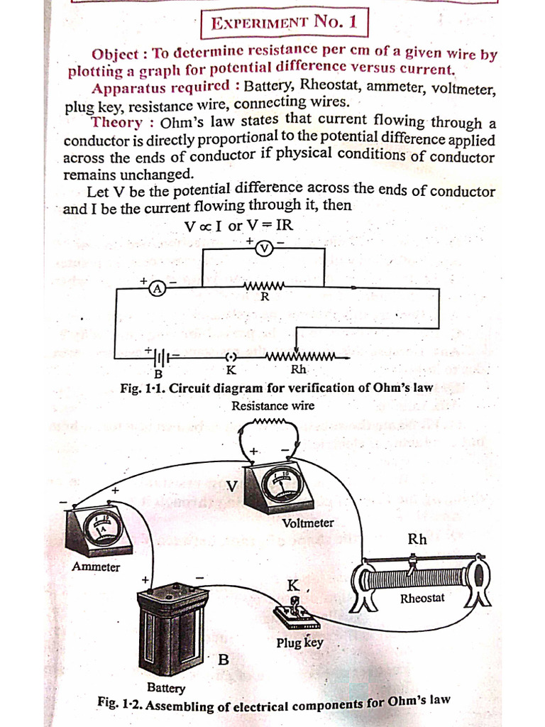 Exp No 1 (Ohm's Law) | PDF