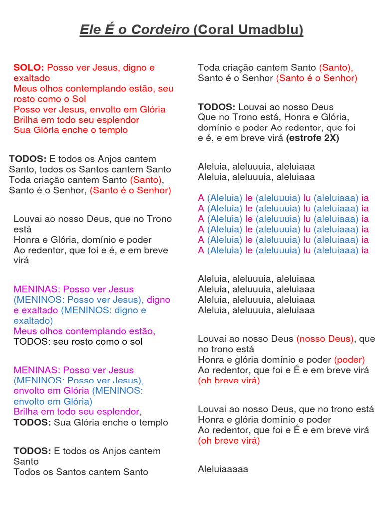 Ele É o Cordeiro | PDF