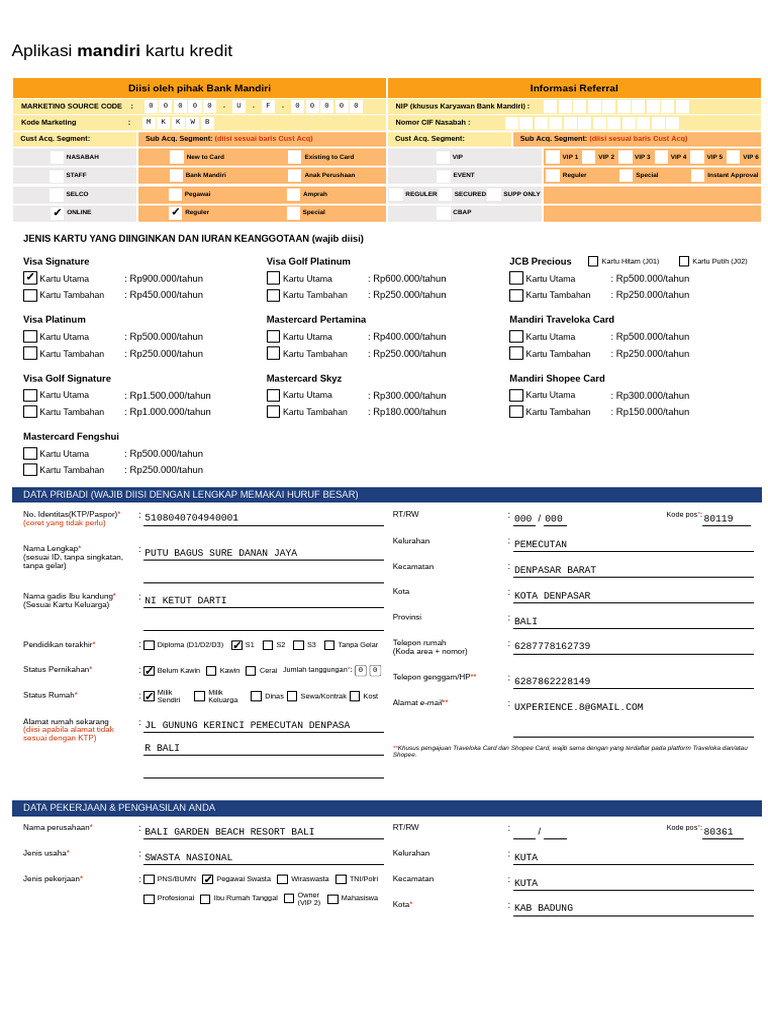 Form Pengajuan 062900MDR4000213 | PDF