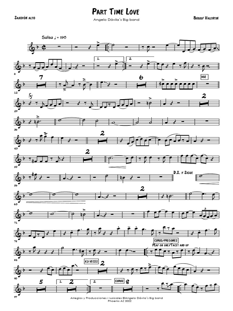 Part Time Love - Saxofón Alto | PDF