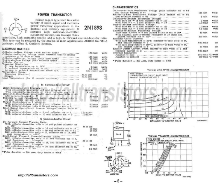 Transistor NPN 2N1893 | PDF