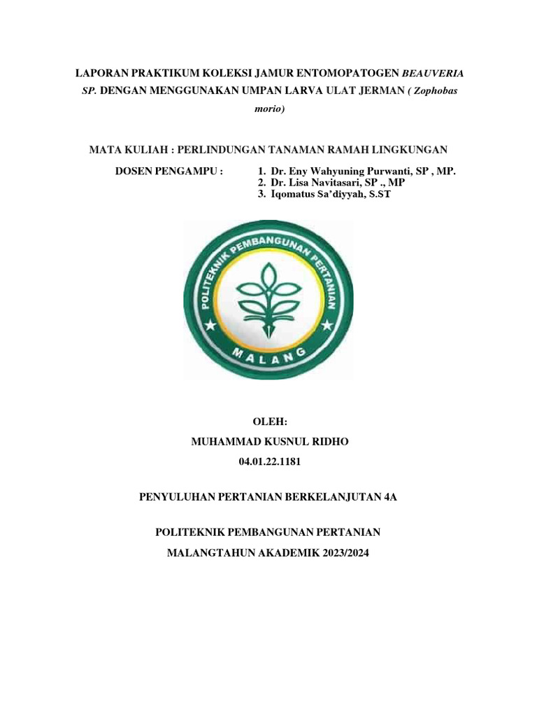 Koleksi Jamur Beauveria Sp. untuk Hama | PDF