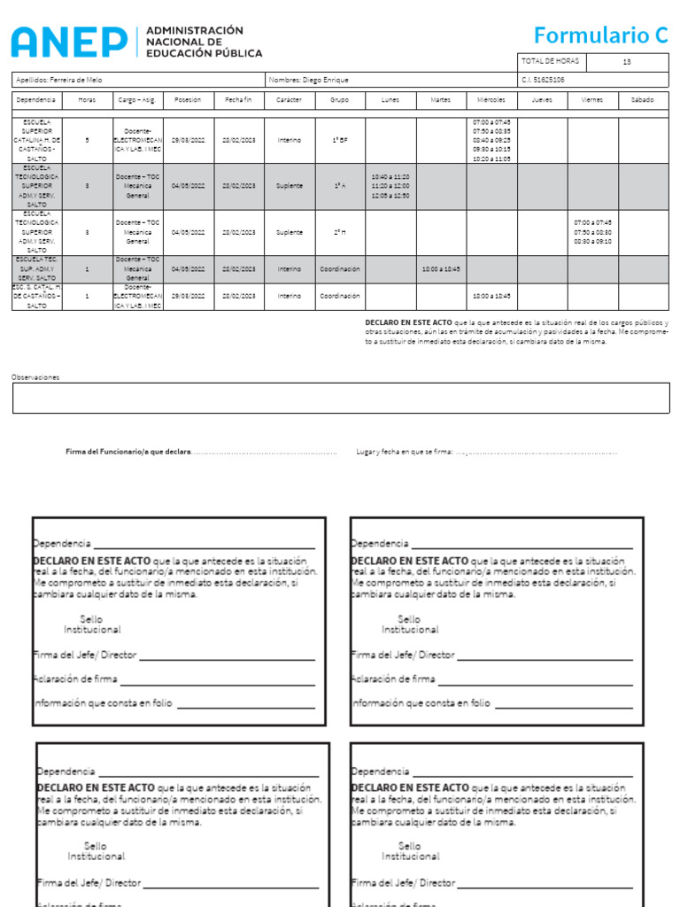 ANEP-formulario-c (1) - 0 | PDF