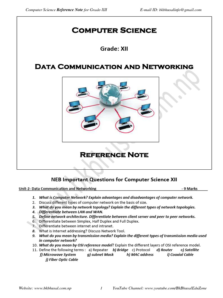 UNIT 2 Data Communication and Networking | PDF | Computer Network | Network Topology