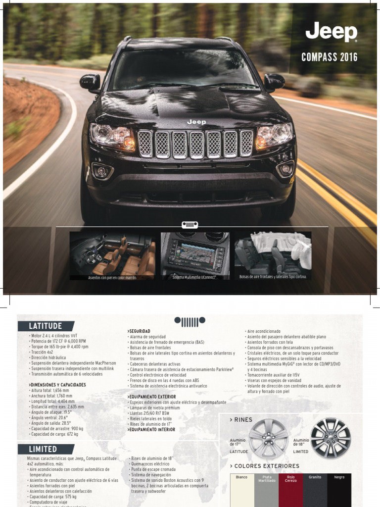 2016 - Ficha Técnica - Jeep Compass | PDF | Airbag | Vehículo de motor