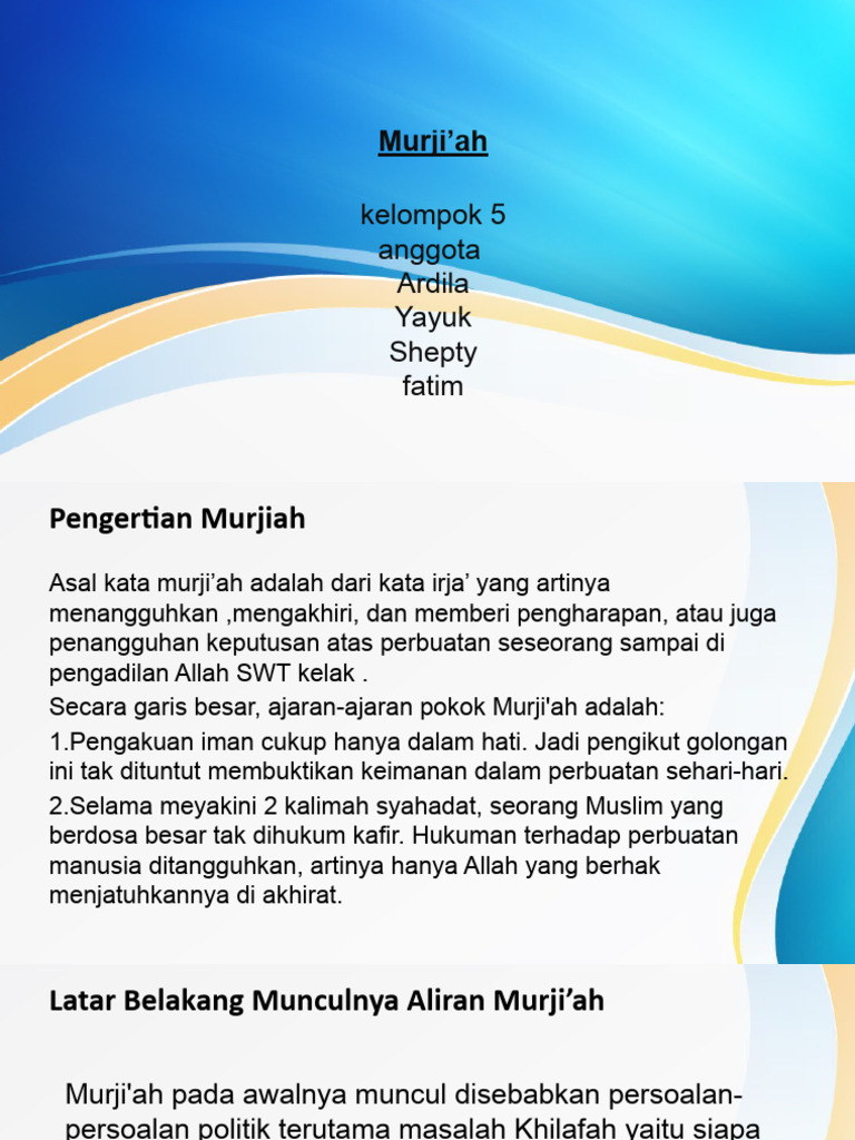 Pemikiran Aliran Murji'ah | PDF