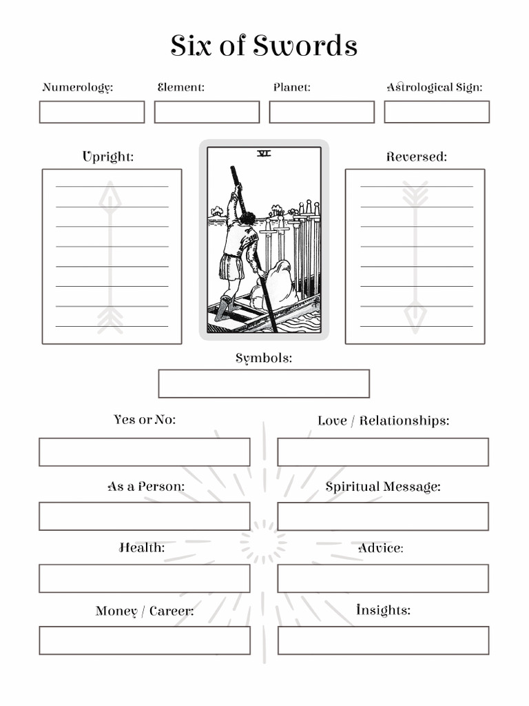 6 Six of Swords | PDF
