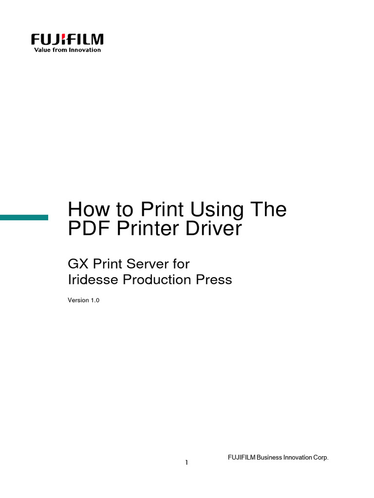 HTD How To Print Using PDF Driver-Gx-Iridesse | PDF | Printer (Computing) | Device Driver