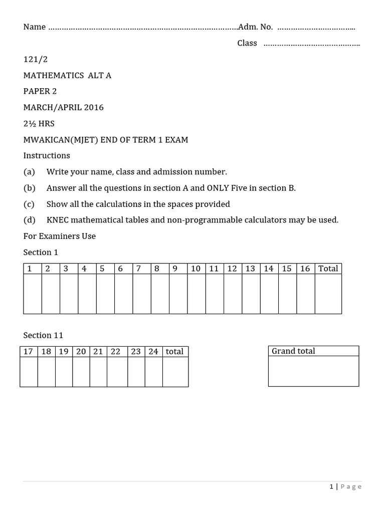 Mathematics Form 3 Paper 2 Mod21042022001 | PDF | Circle | Acceleration