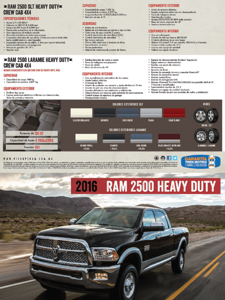 2016 - Ficha Técnica - Dodge RAM 2500 | PDF