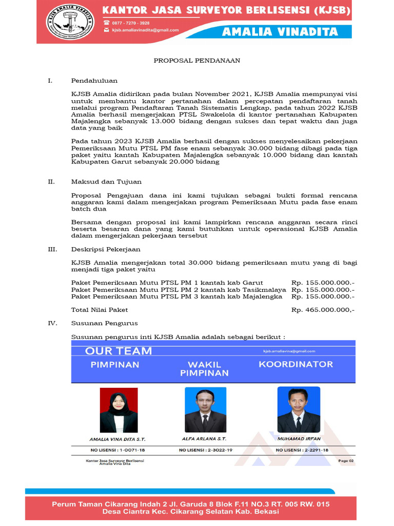 Proposal Pendanaan Investasi Proyek BPN | PDF
