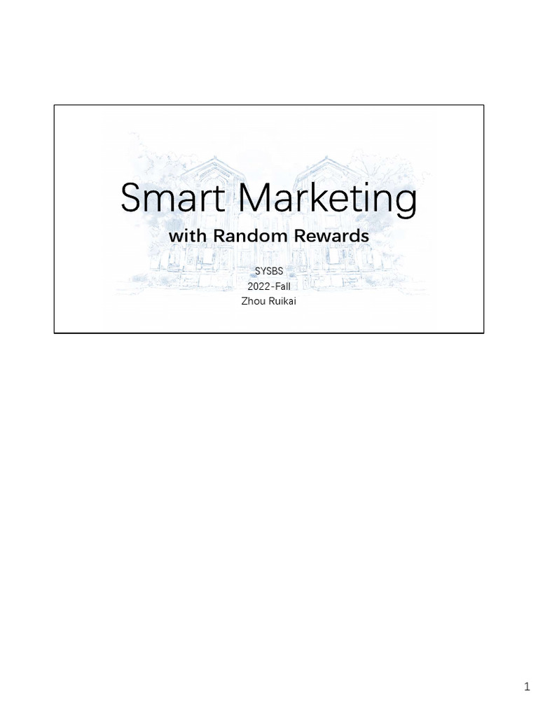 PAMS-22Fall-Smart Marketing With RRM-3-Repeated Random Reward | PDF ...