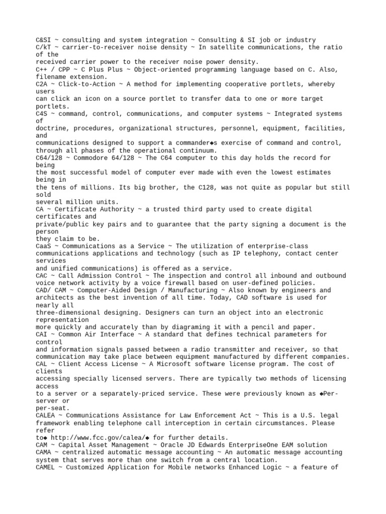 Dictionary of Computer Acronyms and Abbreviations C | PDF | Computer ...