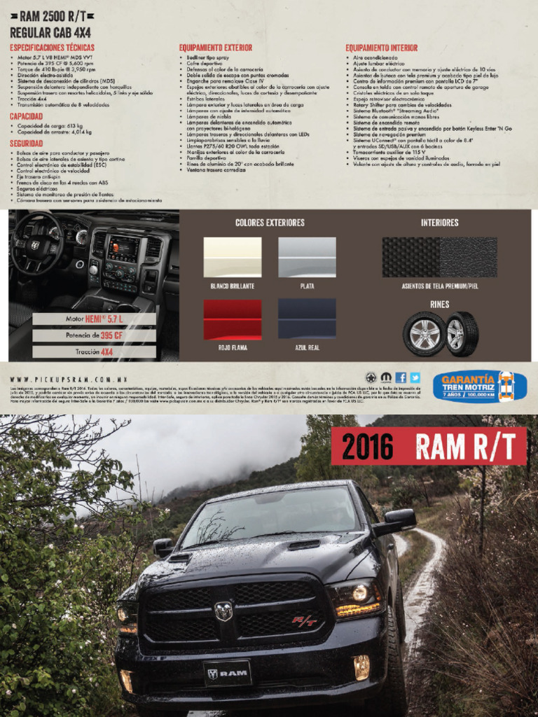 2016 - Ficha Técnica - Dodge - RAM R/T | PDF