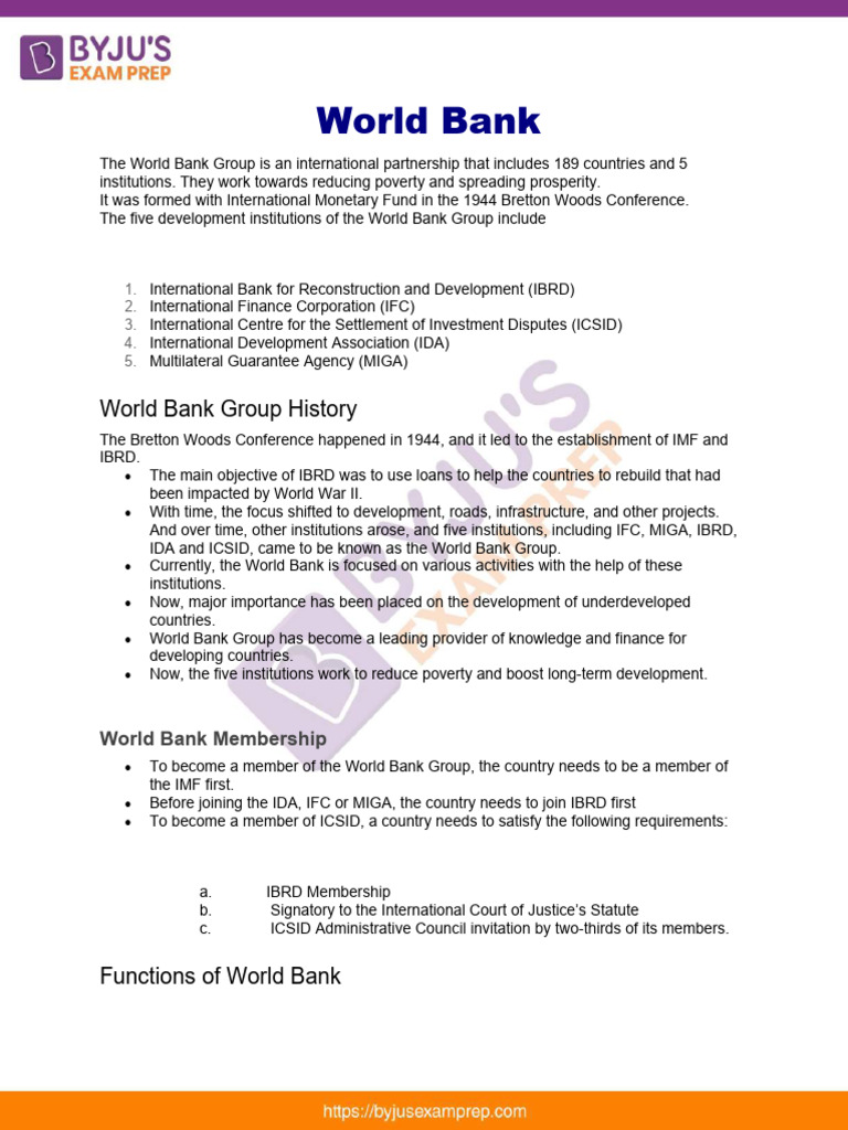 Overview of the World Bank Group | PDF | World Bank Group | World Bank