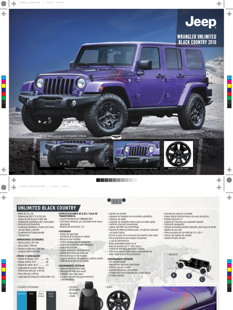 Jeep Wrangler Unlimited Black Country 2016 | PDF | Eje | Fabricantes de ...