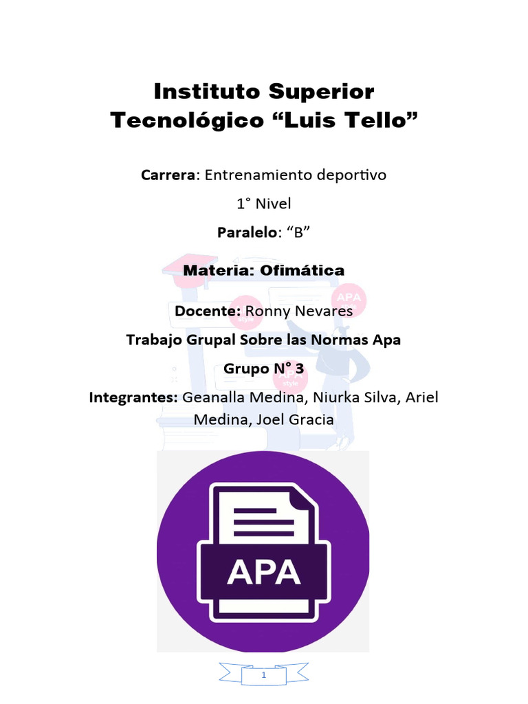 Normas Apa Trabajo Grupal N°1 | PDF | Puntuación | Comillas