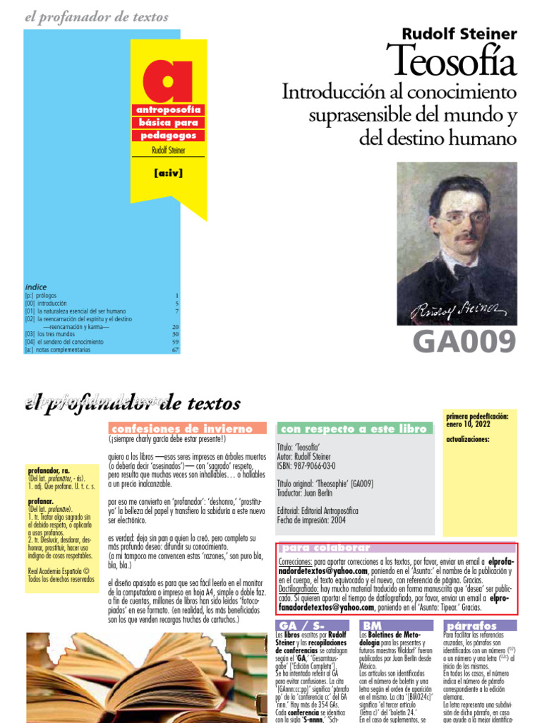 Teosofía de Rudolf Steiner: GA009 | PDF | Conocimiento | Rudolf Steiner