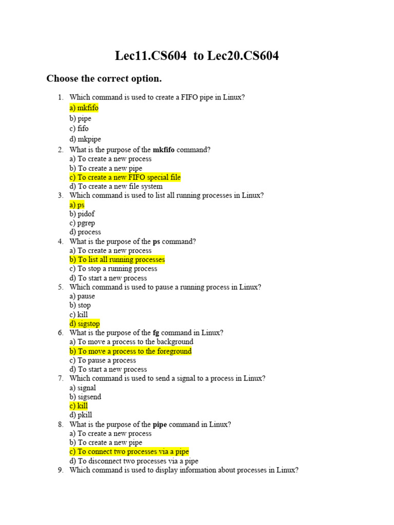 Linux FIFO Pipe and Process Commands | PDF | Thread (Computing ...