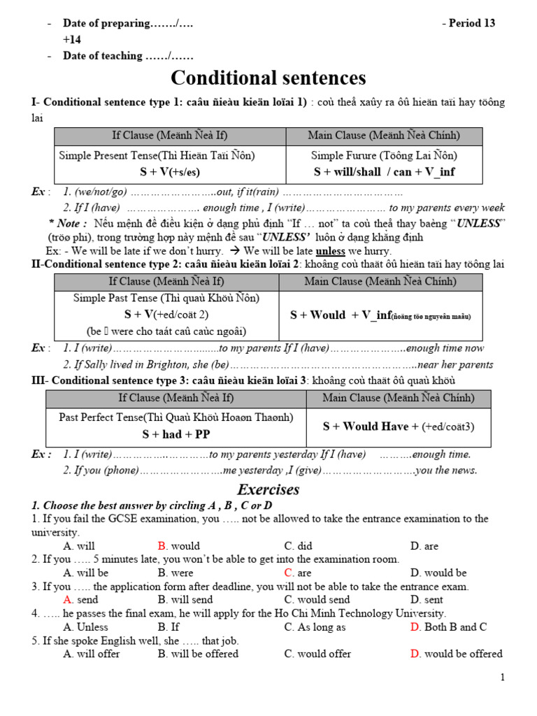 Conditional Sentences Guide | PDF