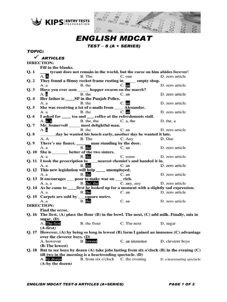 KIPS Eng Unit 8 Key Articles | PDF