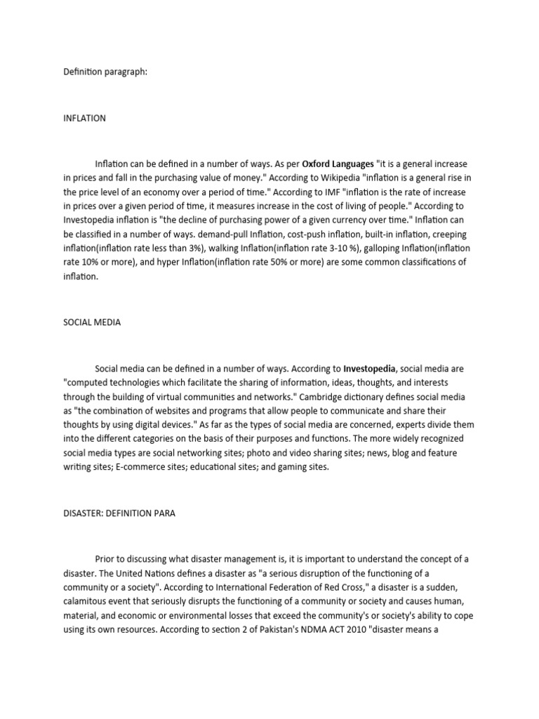 Definition Paras Templates | PDF | Cost Of Living | Mass Media