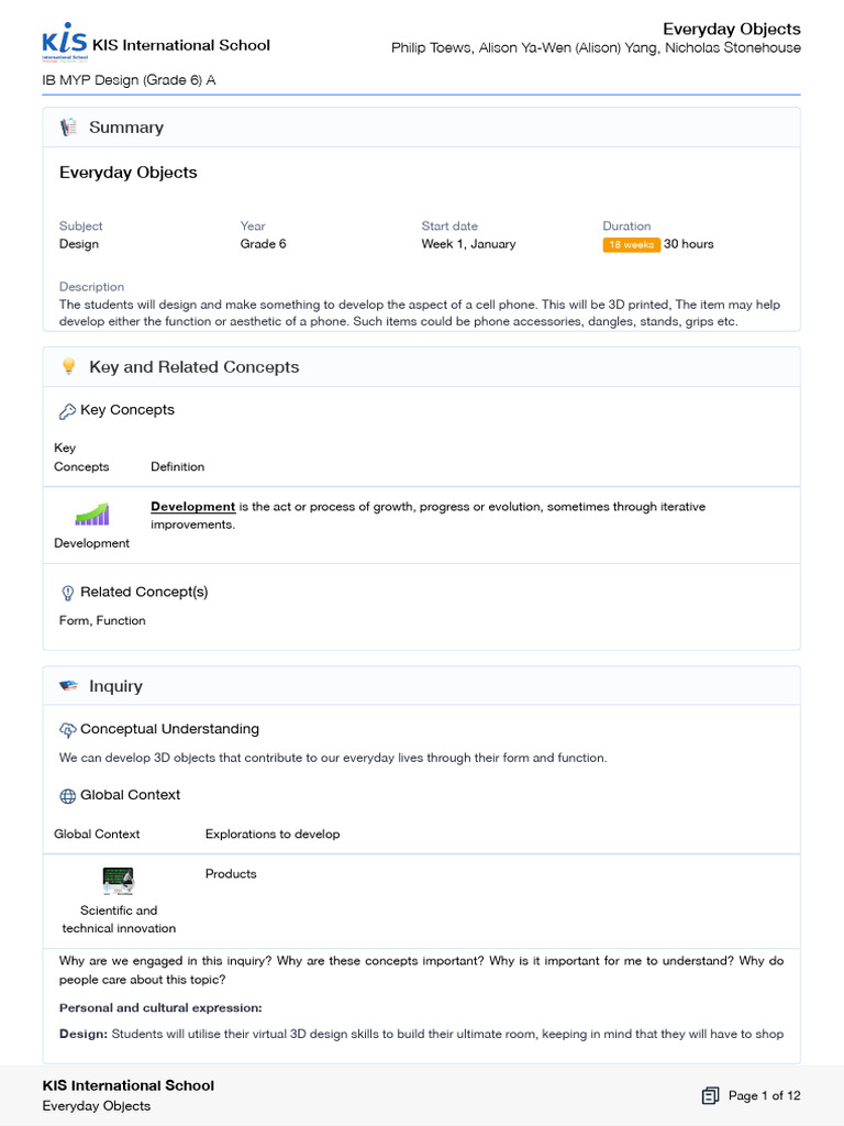 Everyday Objects | PDF | Concept | Experience