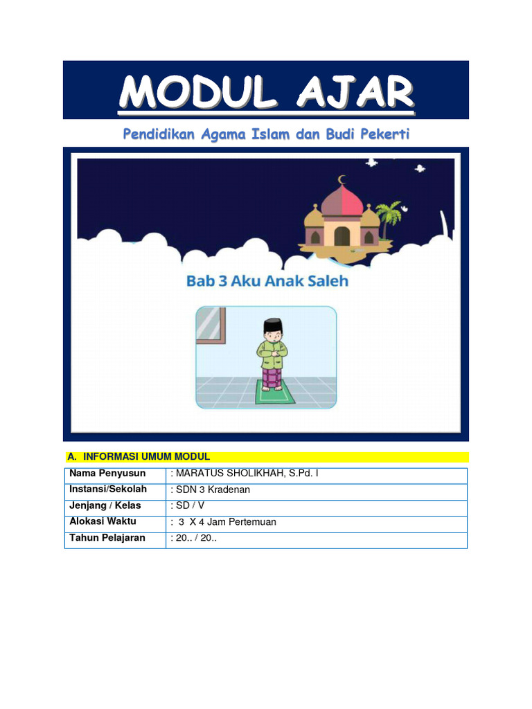 Modul Ajar PAI Kelas 5 - BAB 3 (Websiteedukasi - Com) - Compressed | PDF