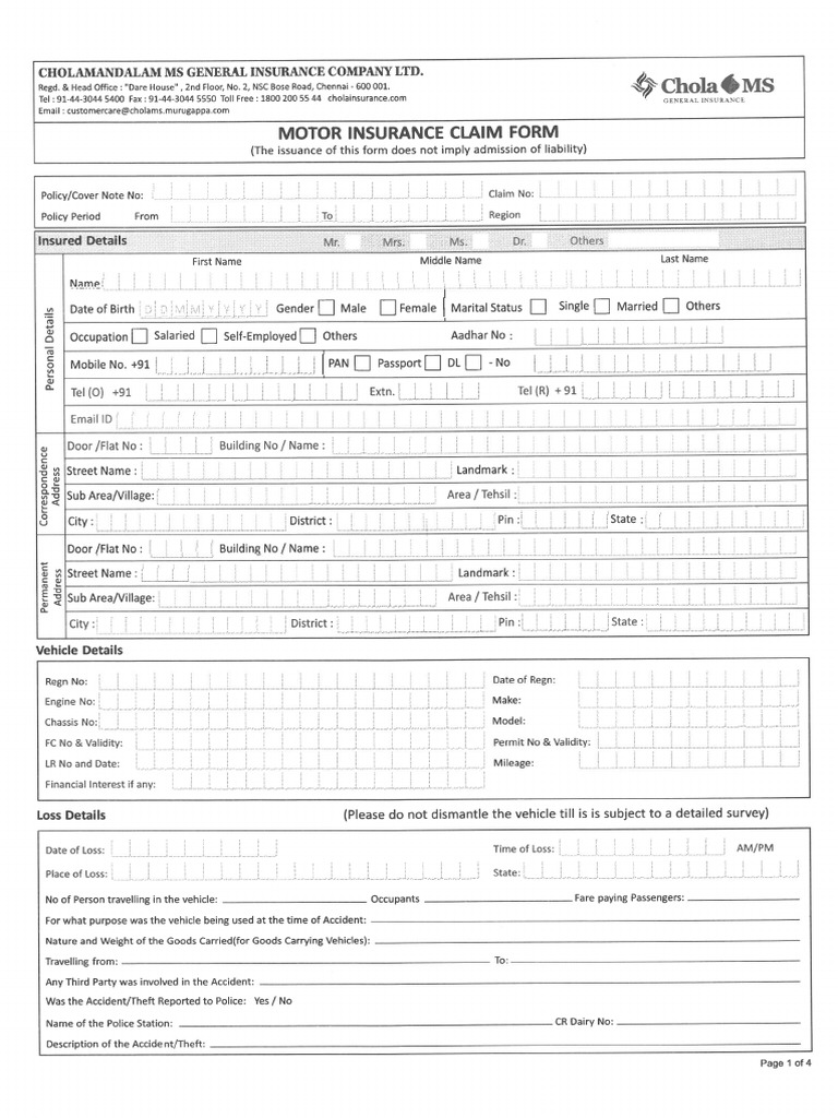 Claim Form (New) - 1 | PDF | Private Law | Insurance