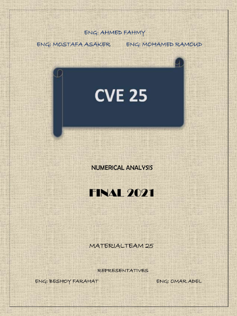 Numerical Analysis Solution - Final 2021 . | PDF