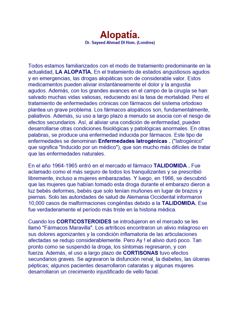 Alopatía | PDF | Aspirina | Homeopatía