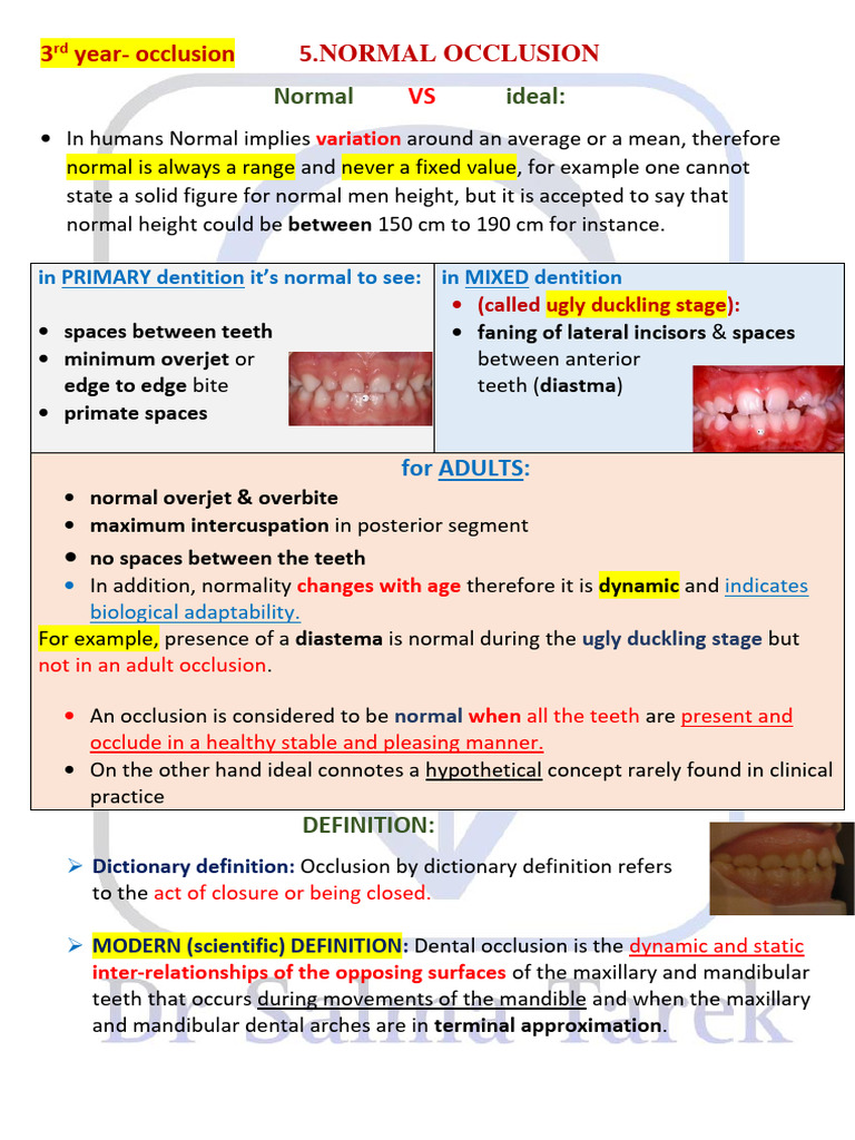 5. normal occlusion | PDF | Mouth | Dental Anatomy