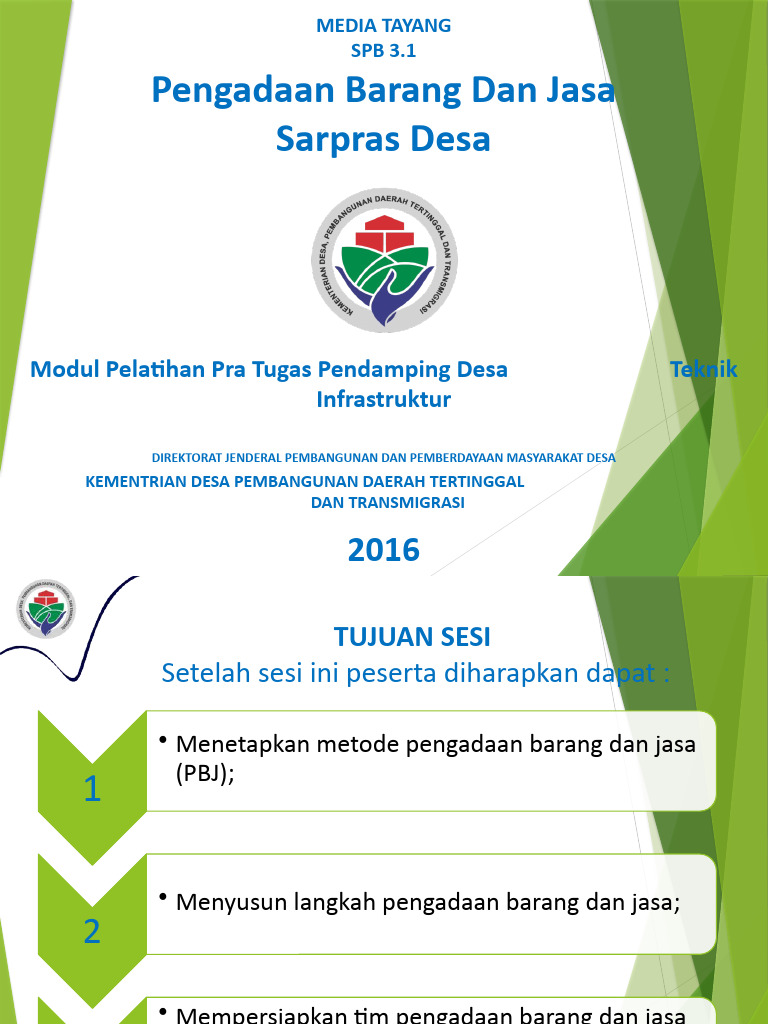 MT PB 3 - SPB 3-1 Pengadaan Barang Dan Jasa Sarpras Desa | PDF