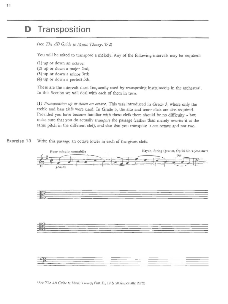 Transposition grade 3 practice | PDF