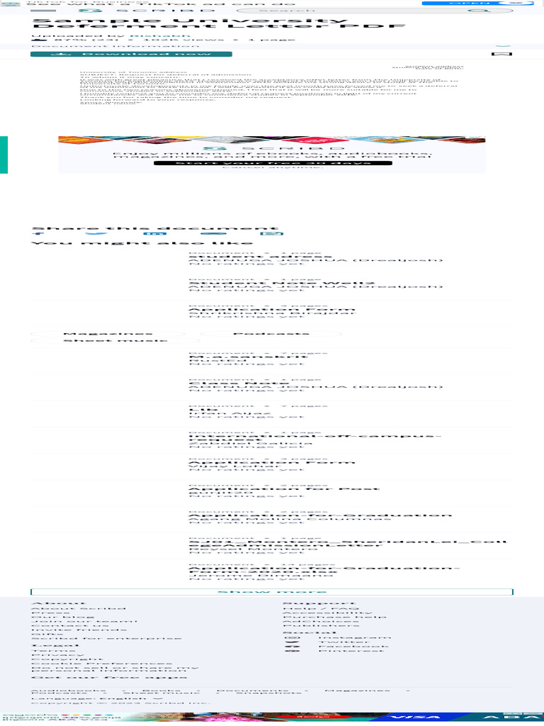 Sample University Deferment Letter PDF | PDF | Scribd | World Wide Web