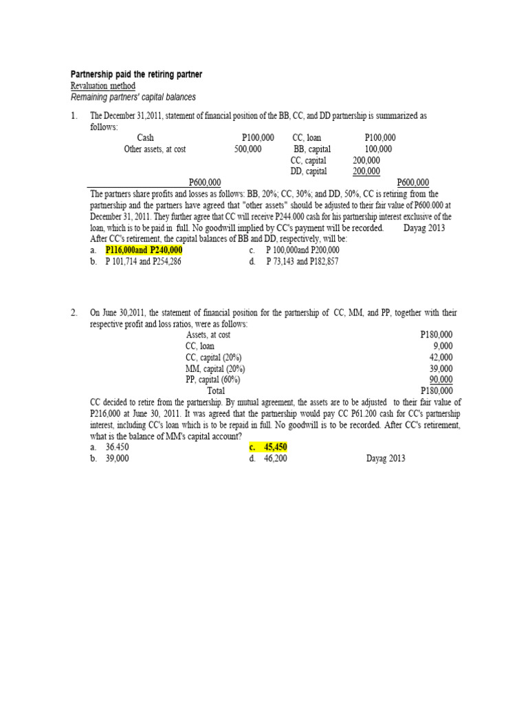 Partnership Liquidation - AFAR | PDF | Balance Sheet | Partnership