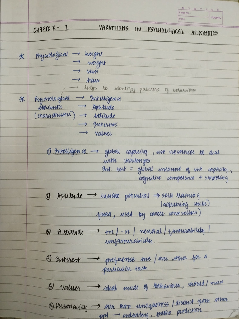 Psychology Notes 1 | PDF