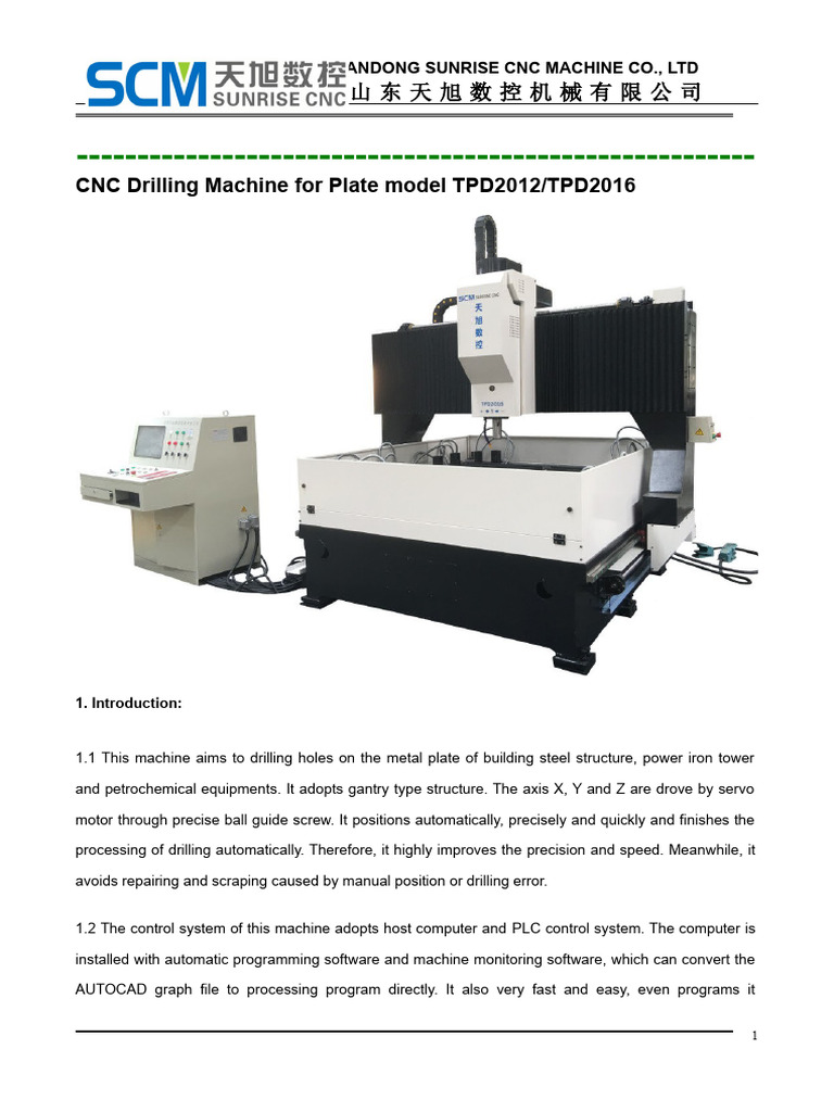 Sunrise - TPD2012, TPD2016 New | PDF | Drilling | Numerical Control