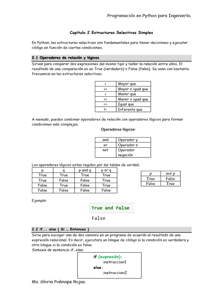 Capitulo 2 y 3 | PDF | Python (lenguaje de programación) | Ingeniería ...