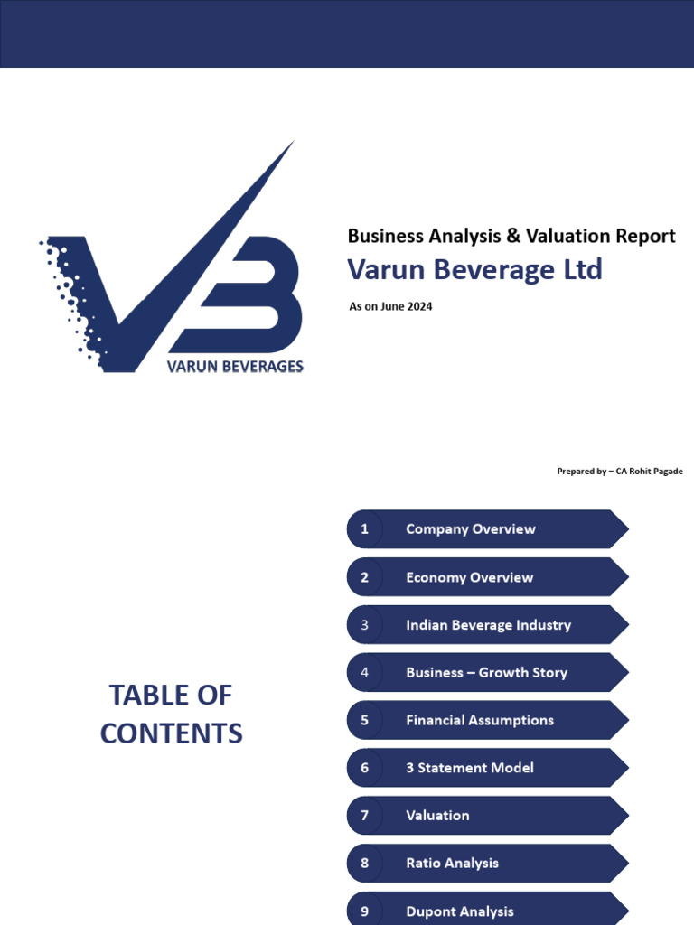 VBL Valuation Report | PDF | Inflation | Pepsi Co
