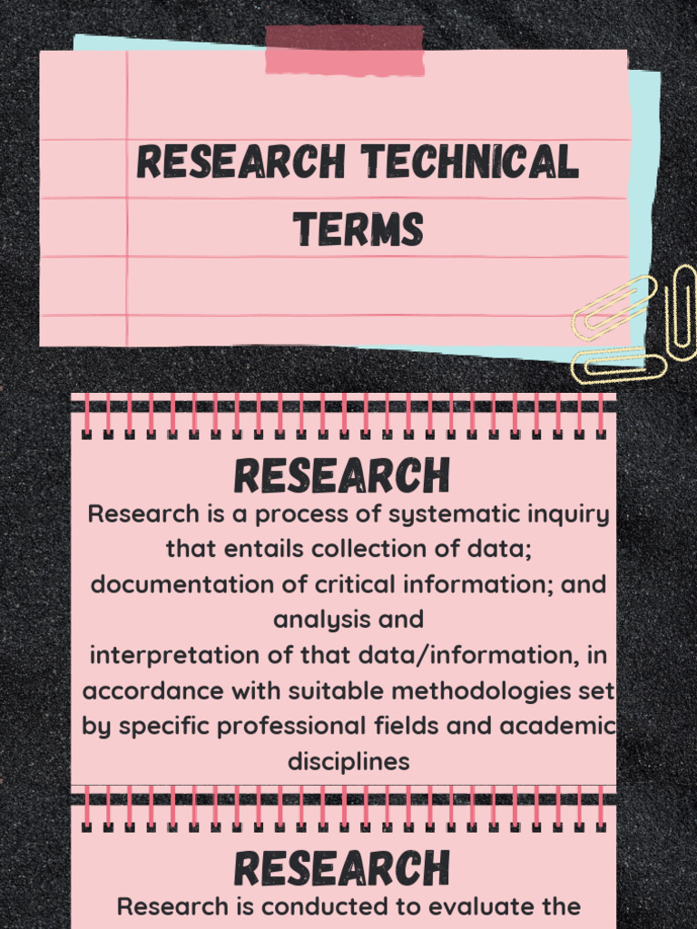 Research Technical Terms | PDF | Statistics | Methodology