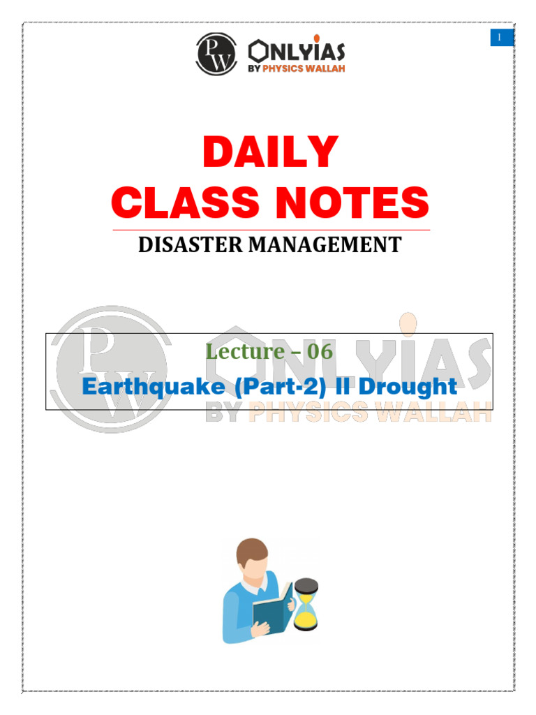 Disaster Management 06 - Daily Class Notes - Prahar (UPSC 2023) | PDF ...