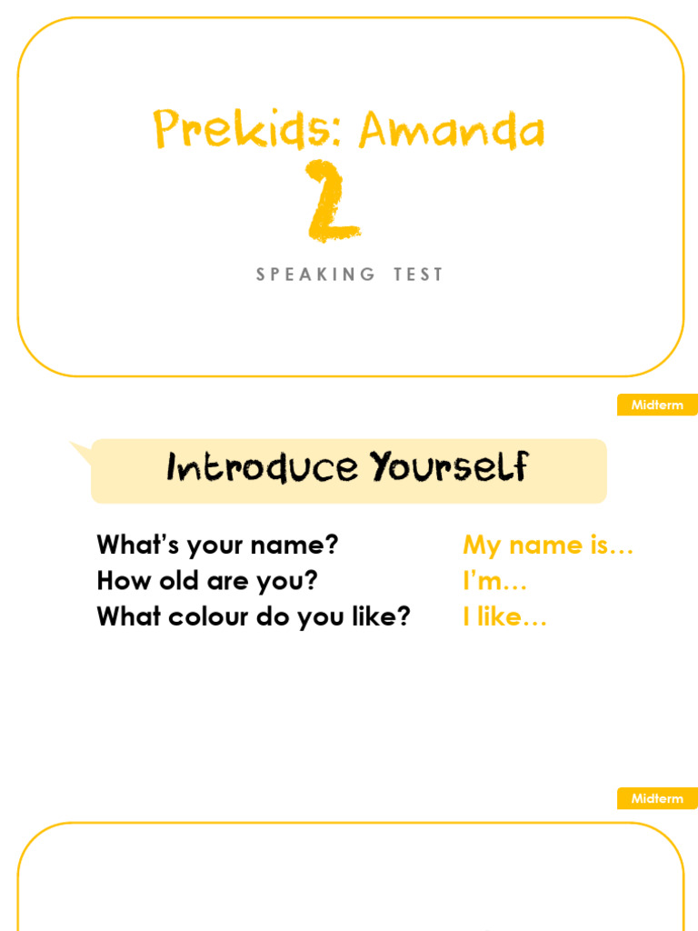 Prekids Speaking Test Guide | PDF